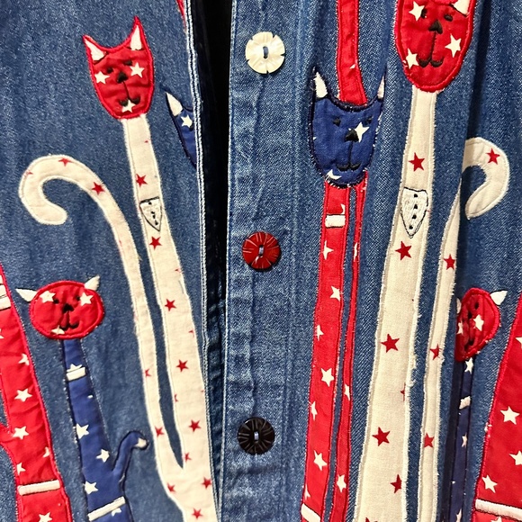 Life Style | Jackets & Coats | Cat Denim Jacket Red White And Blue Ps ...